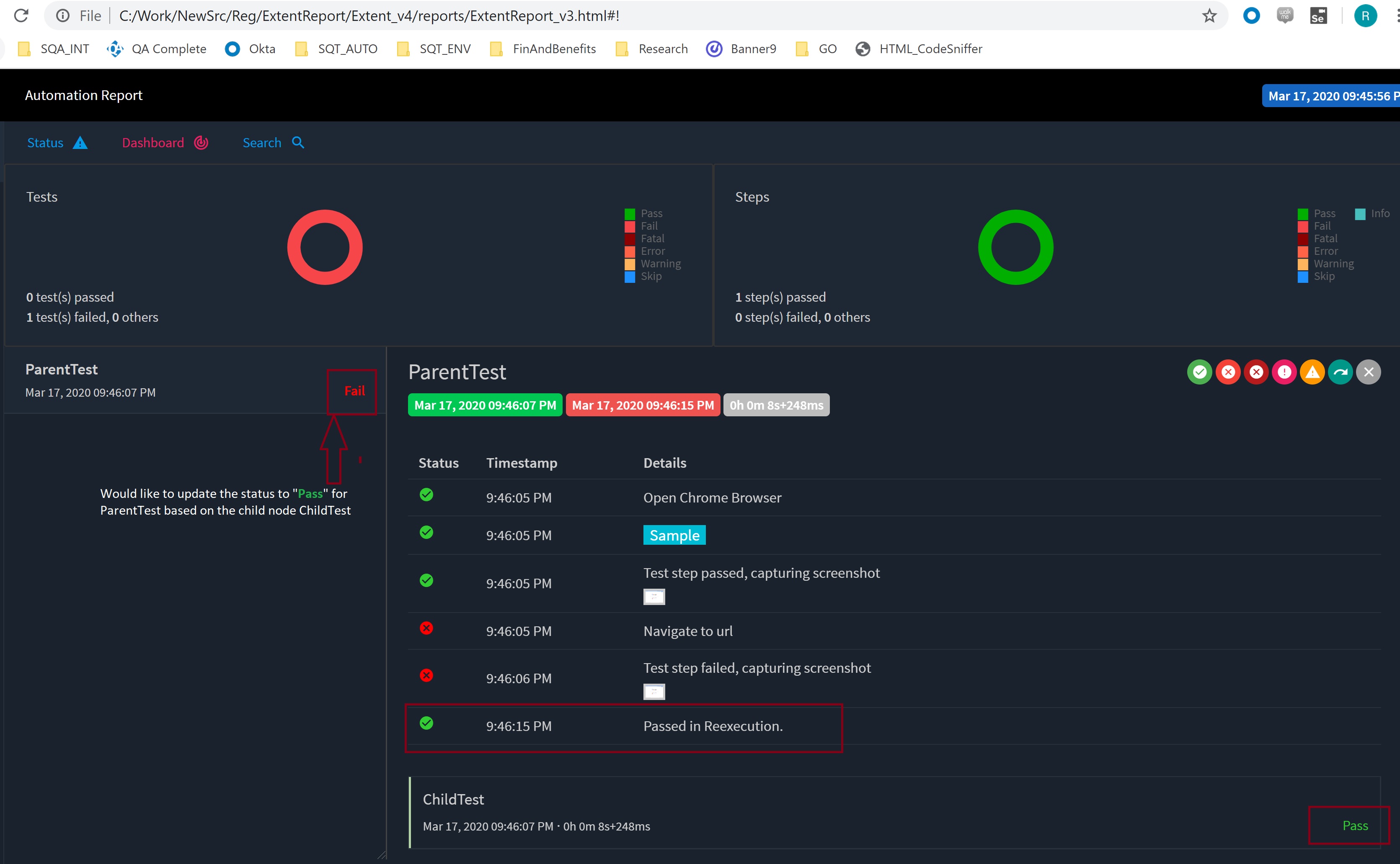 Not Able To Update The Status Of Test Using Getmodel Setstatus Status Pass · Issue 134