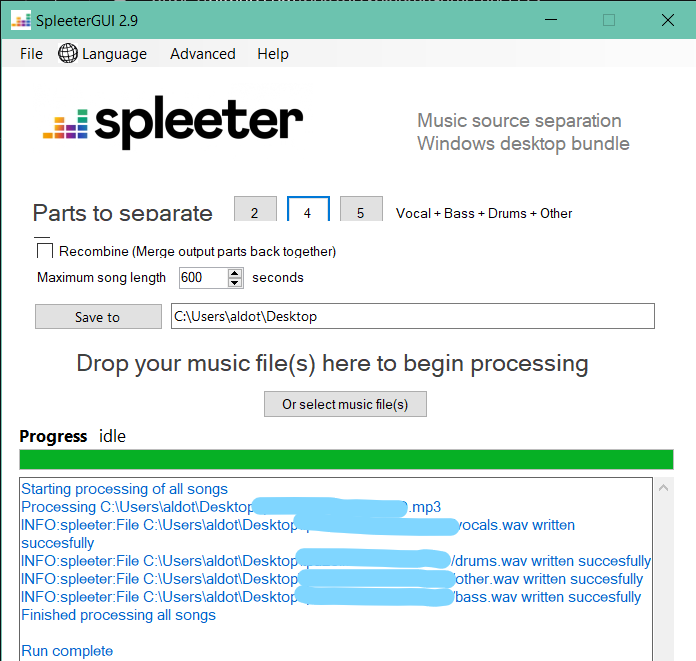 [Bug] Spleeter renders the song, but it doesn't create the file · Issue #112 · boy1dr ...