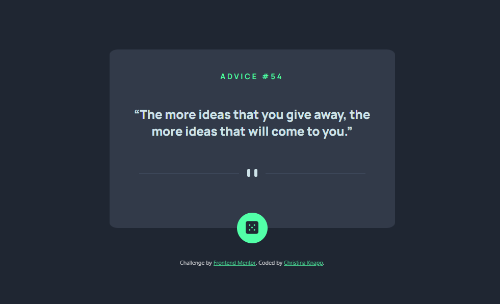 GitHub - christinareanna/advice-generator