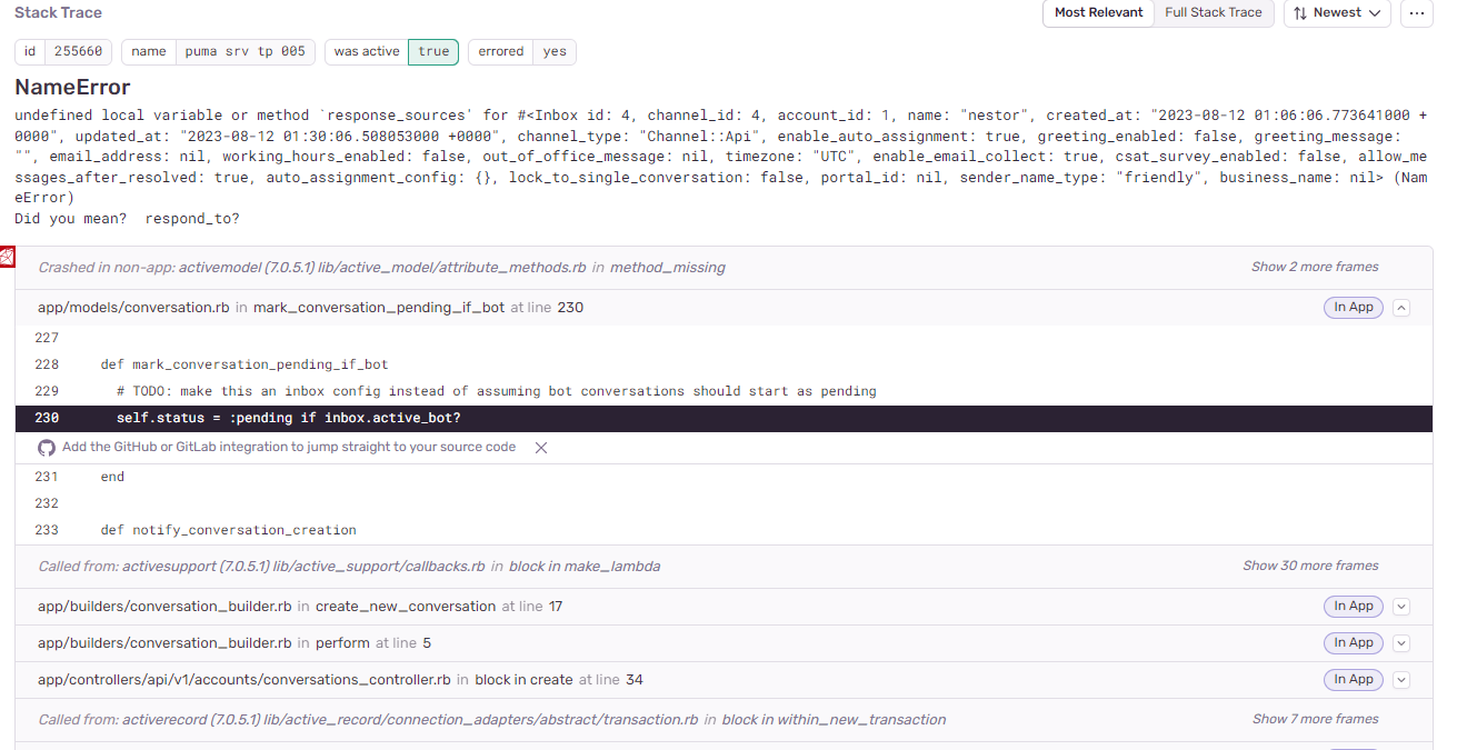 Fatal error after create new inbox · Issue #7738 · chatwoot/chatwoot · GitHub