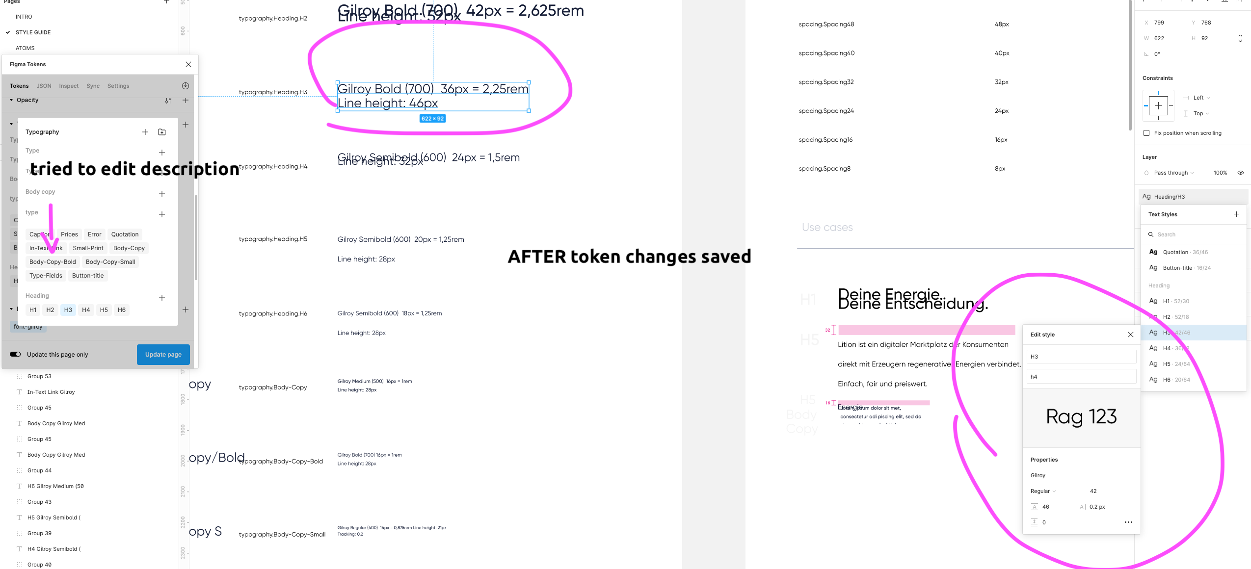 Updating tokens in the plugin resets styles sizes/weights · Issue #129 · tokens-studio/figma ...