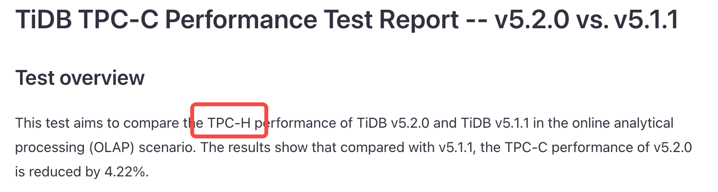 Wrong description on TPCC benchmark page · Issue #6865 · pingcap/docs · GitHub