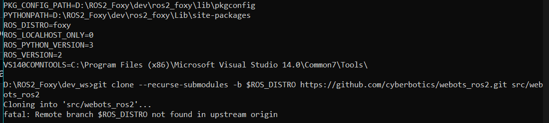 fatal: Remote branch $ROS_DISTRO not found in upstream origin · Issue #305 · cyberbotics/webots ...