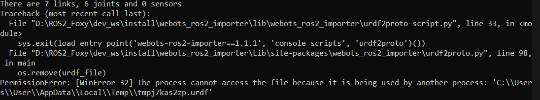 Error using URDF Import · Issue #306 · cyberbotics/webots_ros2 · GitHub