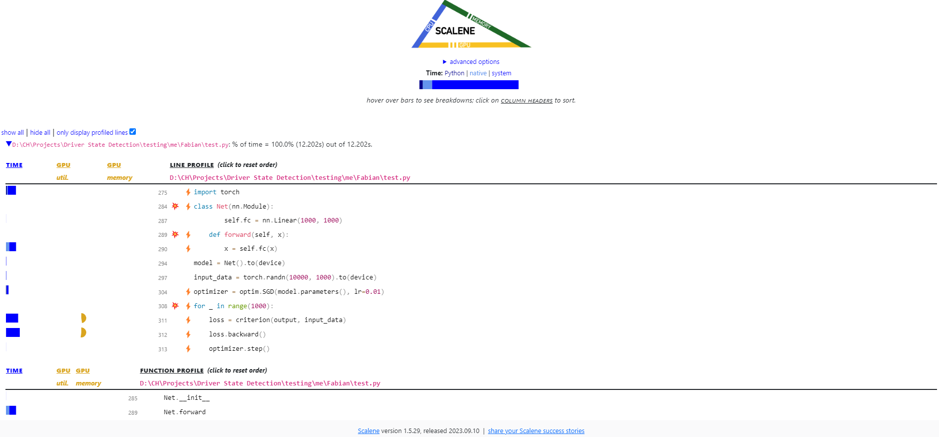 [Win] Does not show GPU profiling · Issue #693 · plasma-umass/scalene · GitHub