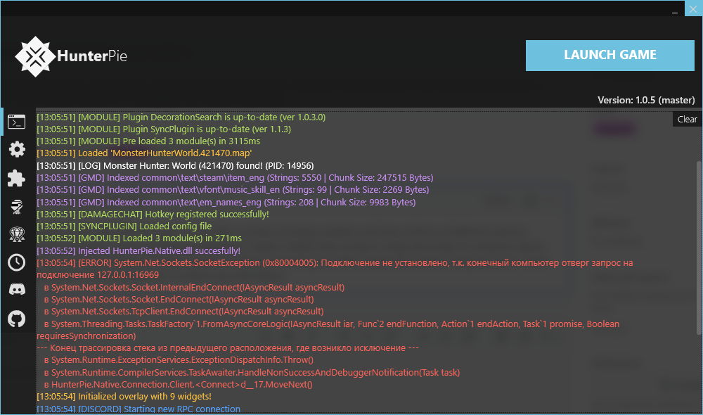 Something is blocking Hunterpie native to create a socket. · Issue #163 · HunterPie/HunterPie ...