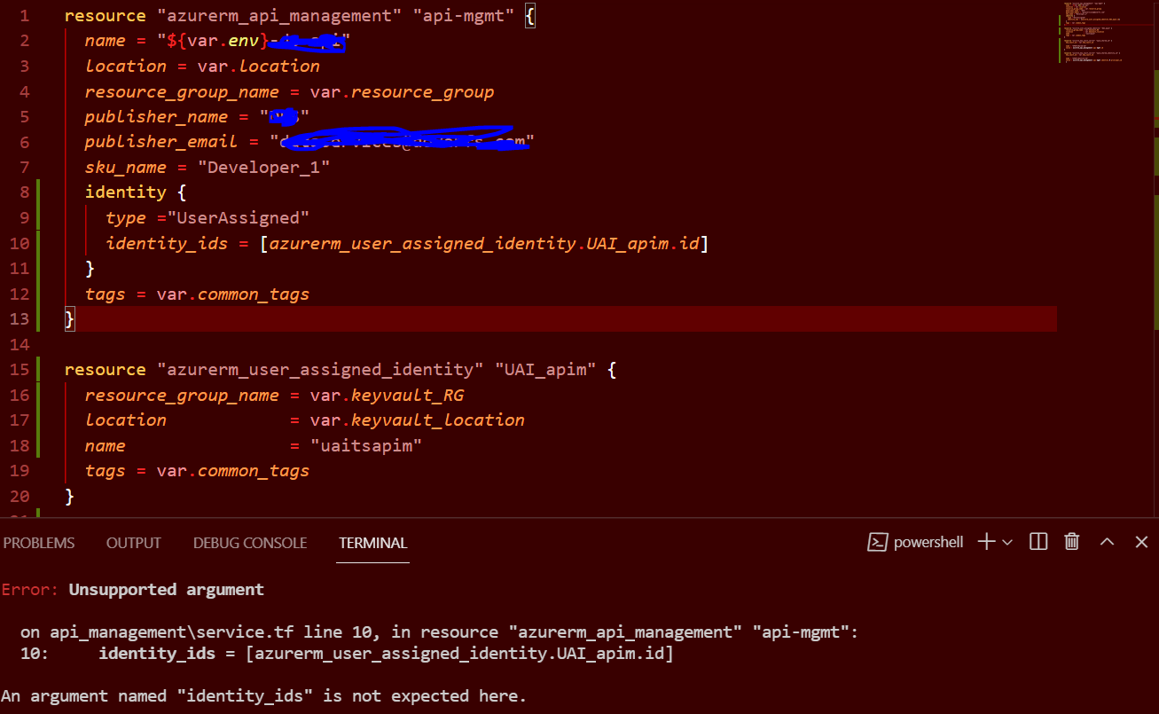 Userassigned Is Not Supported In Api Management Resource Even Though Docs Says Theyre In
