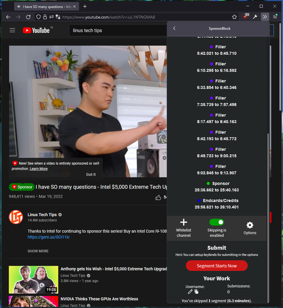 Scrollbars when you have SponsorBlock on overflow menu in Firefox. · Issue #778 · ajayyy ...