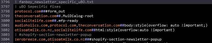 Newsletter list includes uBO specific filters 2 times · Issue #15213 · easylist/easylist · GitHub