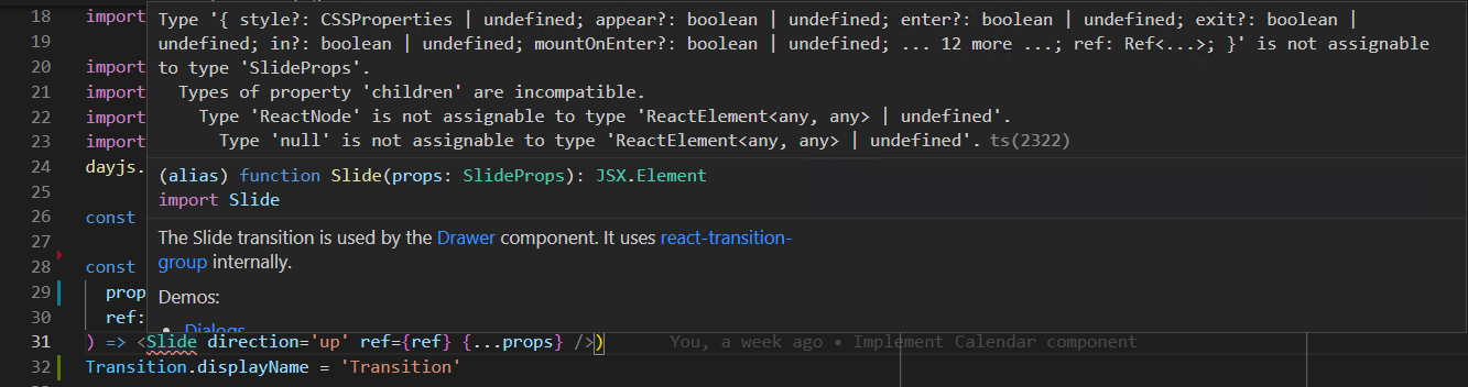 Slide component doesn't work with React.PropsWithChildren · Issue ...