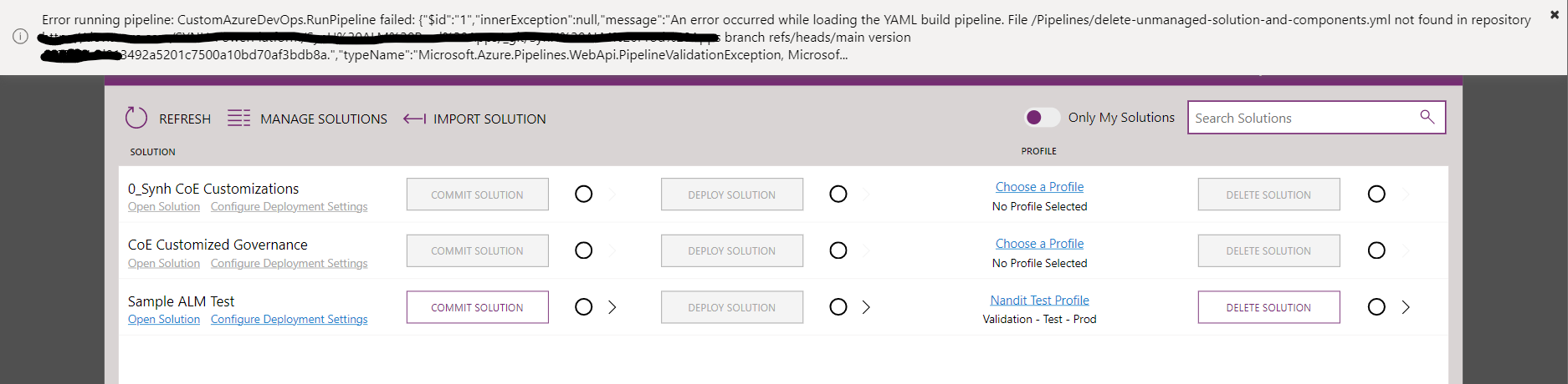 [ALM Accelerator - BUG]: Pipelines not found · Issue #4172 · microsoft/coe-starter-kit · GitHub
