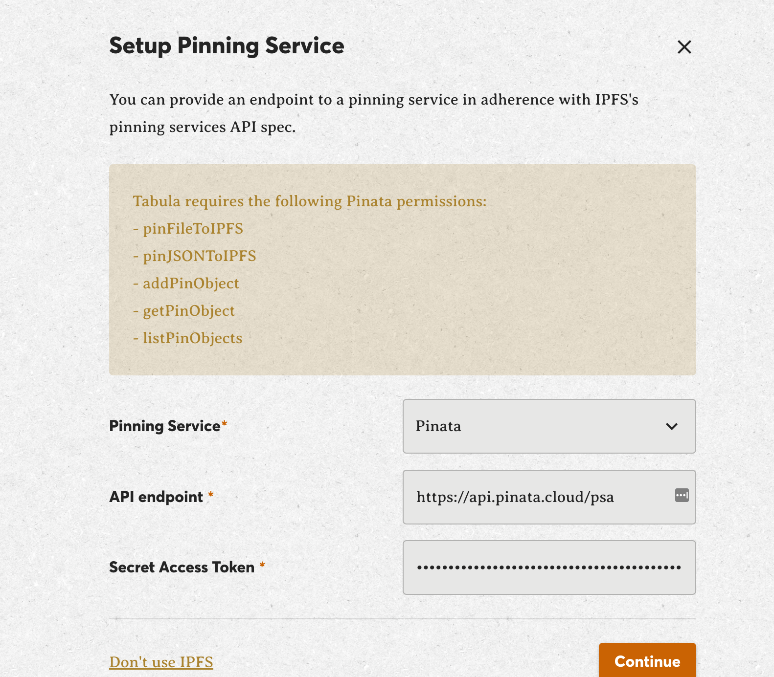 Pin from local IPFS node · Issue #176 · gnosisguild/tabula · GitHub