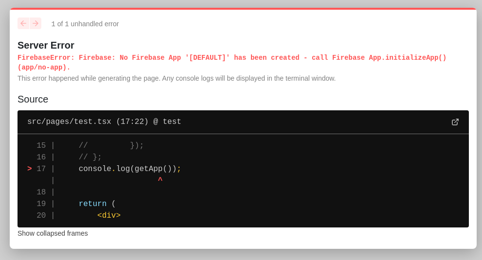 No Firebase App '[DEFAULT]' has been created - call Firebase App.initializeApp() (app/no-app ...