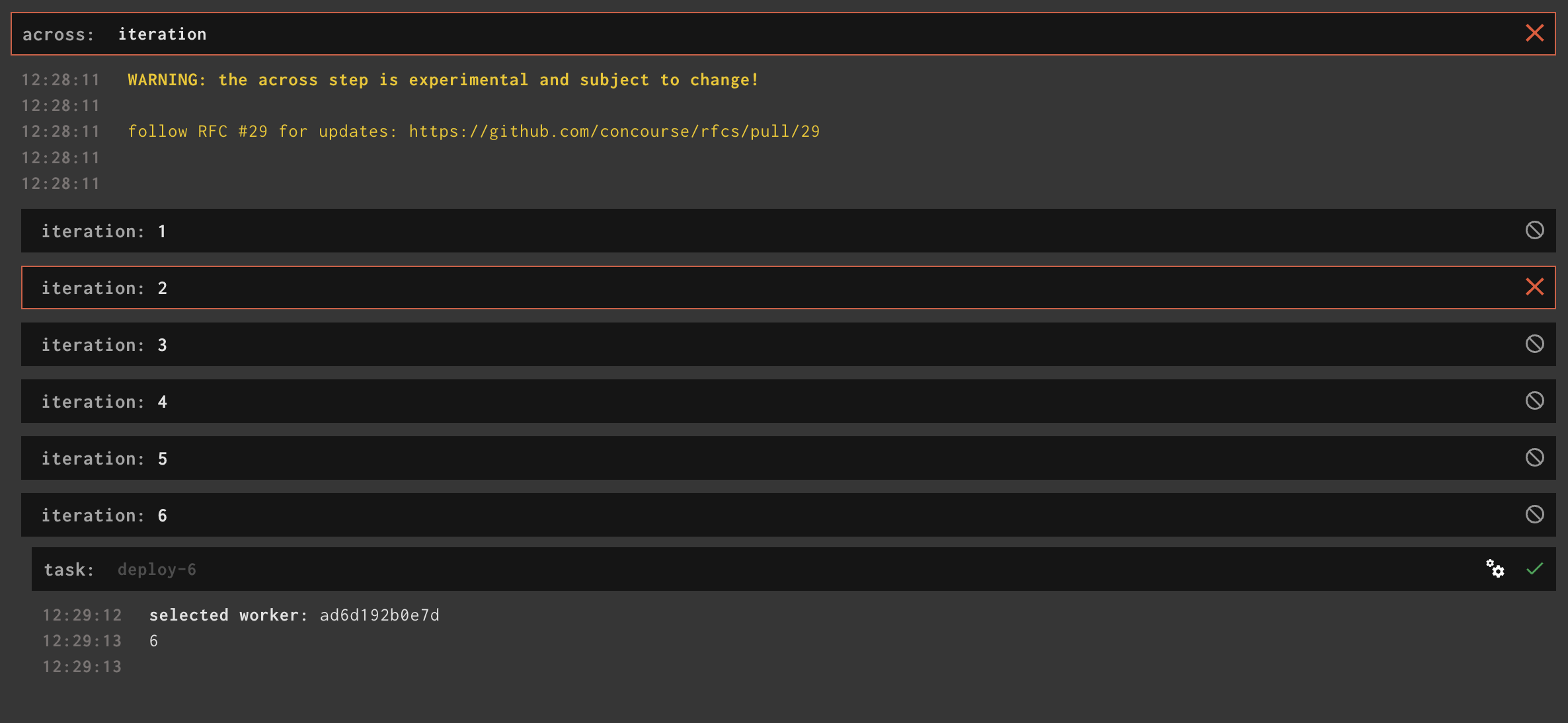 Across step no longer reporting results on UI · Issue #8610 · concourse/concourse · GitHub