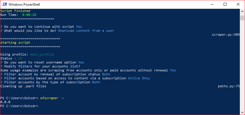 Script ends when selecting to run again after setting variables · Issue #53 · datawhores/OF ...