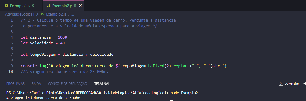 GitHub - camisarp/AtividadeLogica1-Reprograma-On16