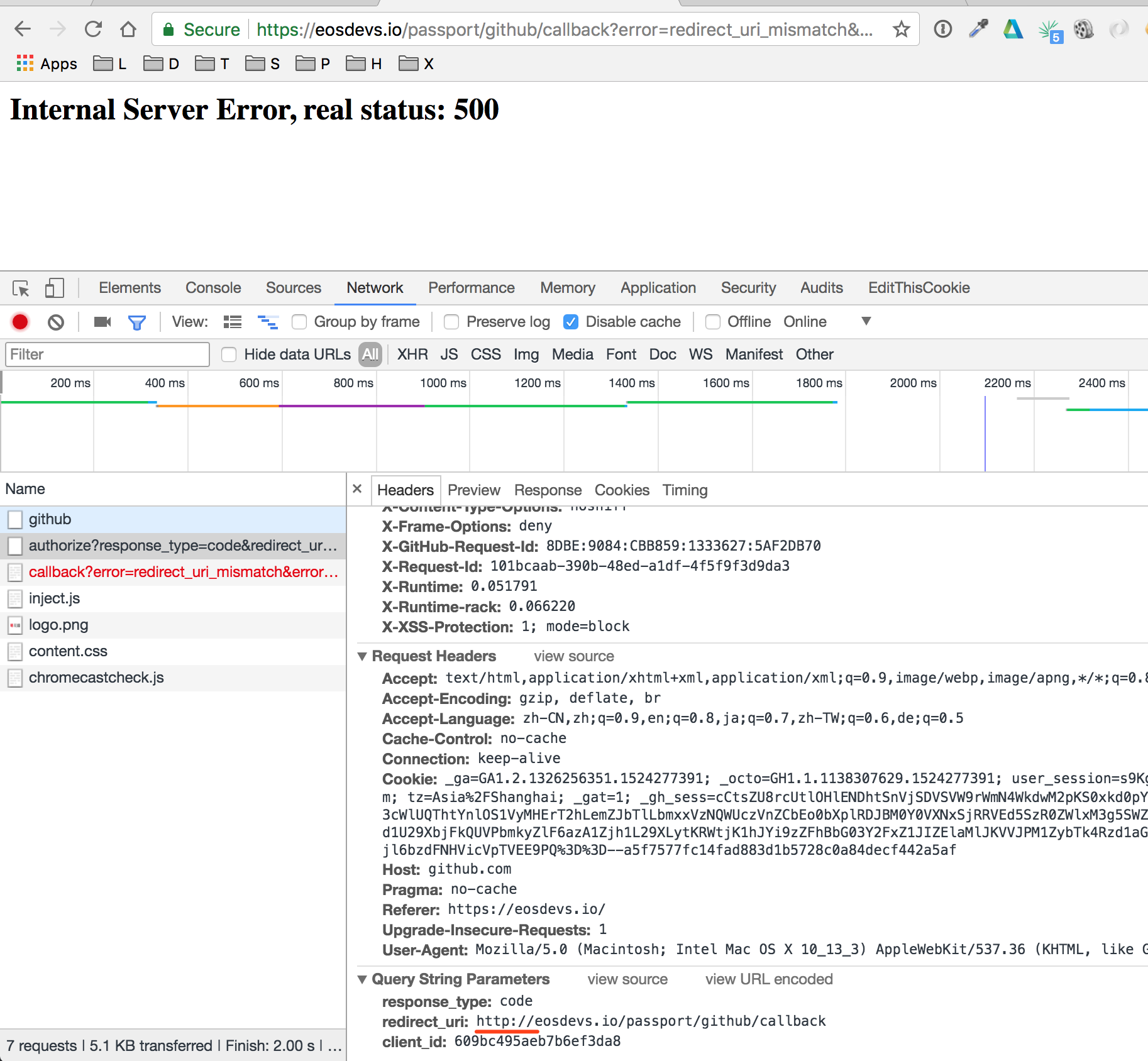 线上项目 egg-passport-github 总是提示redirect_uri_mismatch · Issue #2509 · eggjs/egg · GitHub