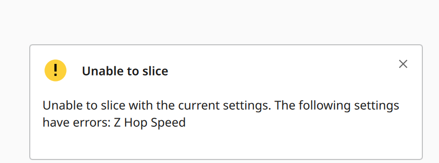 Unable to slice with the current settings. The following settings have ...