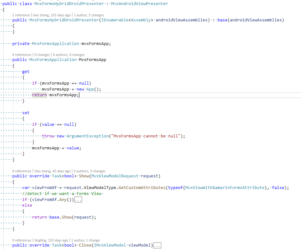 Custom MvxFormsDroidPresenter：Method not found · Issue #3773 · MvvmCross/MvvmCross · GitHub