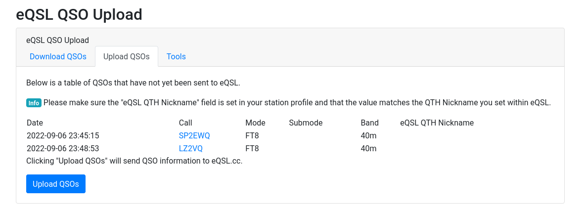 Bug: upload to eQSL shows · Issue #1813 · magicbug/Cloudlog · GitHub