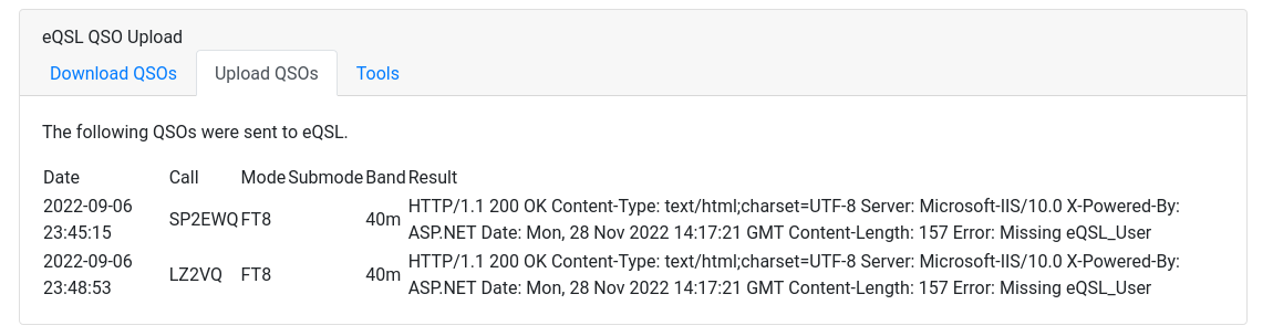 Bug: upload to eQSL shows · Issue #1813 · magicbug/Cloudlog · GitHub