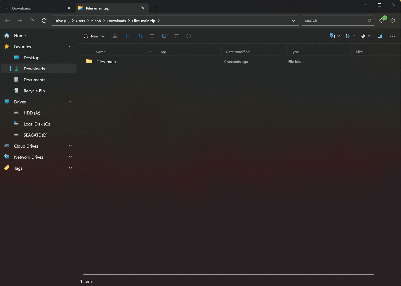 Feature: Add extract archive button to the toolbar inside when browsing ...