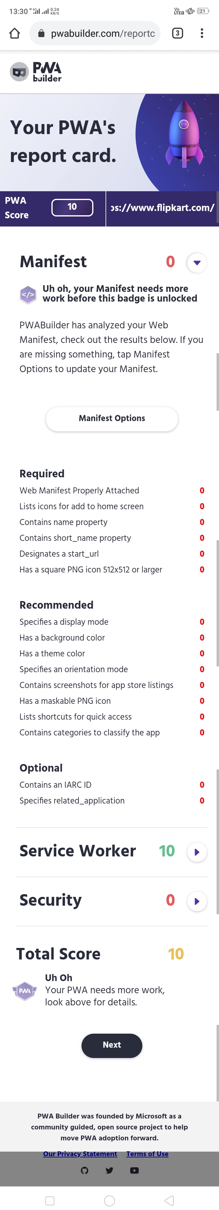 Manifest not attached properly · Issue #1947 · pwa-builder/PWABuilder · GitHub
