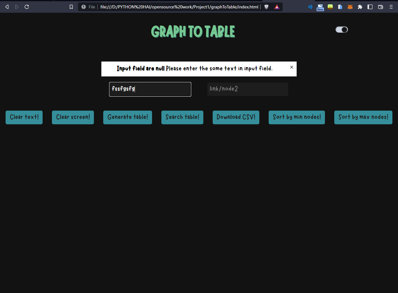 Two input field should not be empty while generating table · Issue #33 · LunarMarathon ...