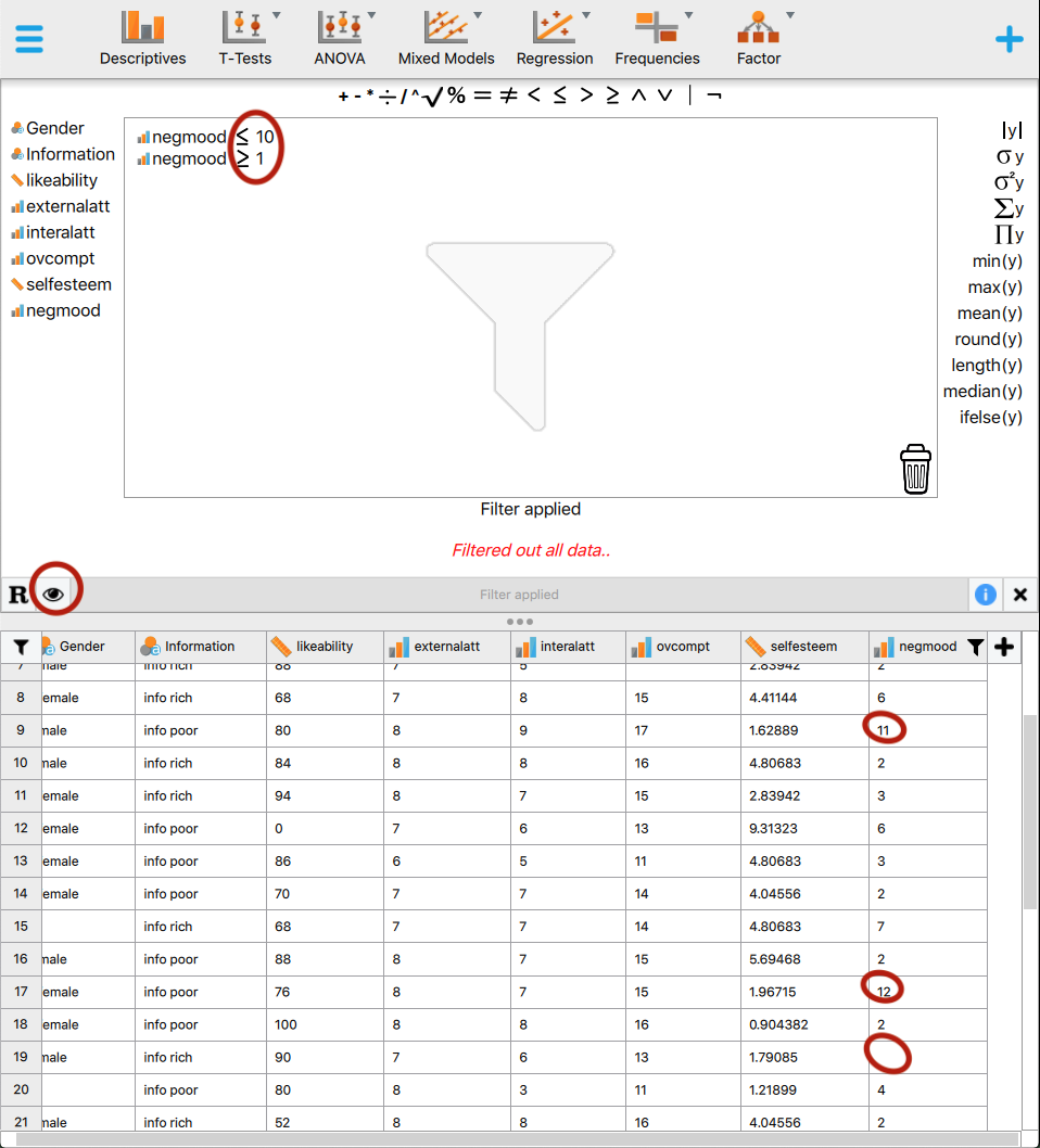Filtering Issues with Lesser than or equal to on Mac IOS version · Issue #1305 · jasp-stats/jasp ...