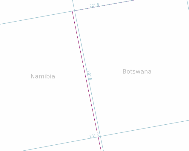 straight borders running north-south are shifted west: for example ...