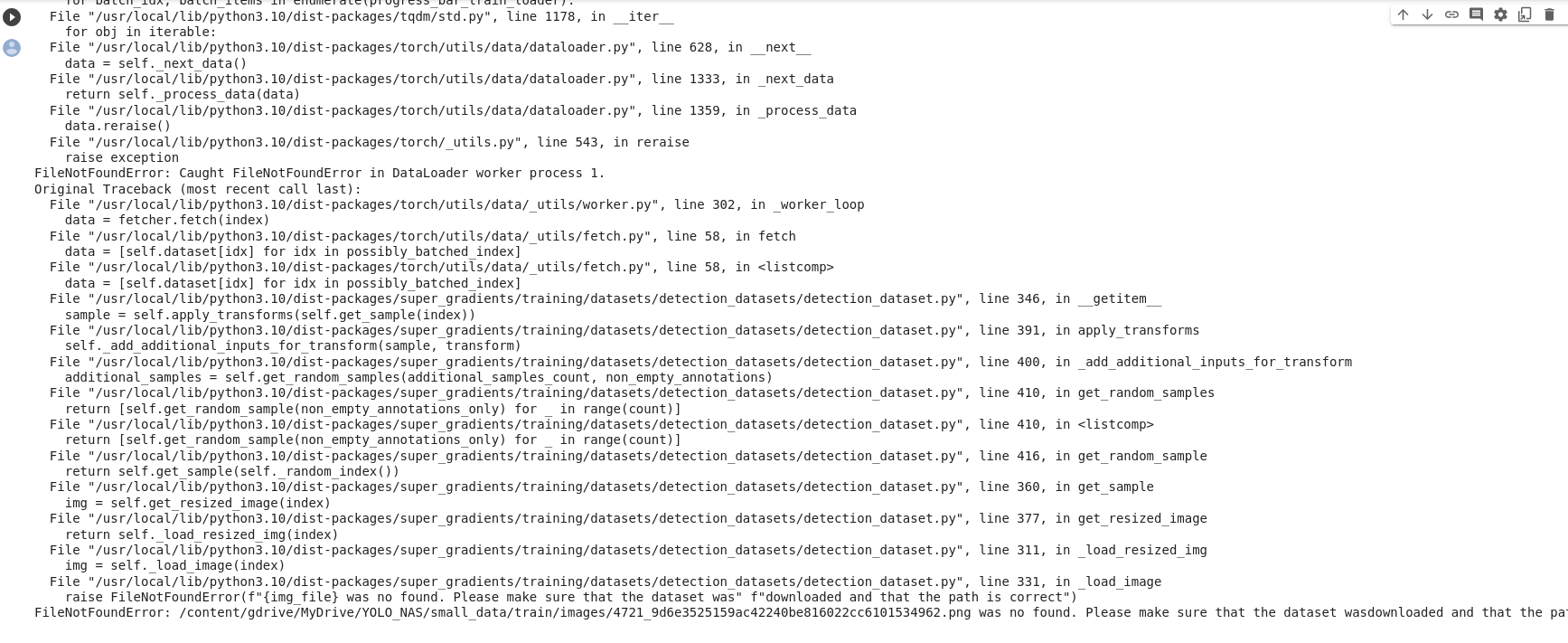 FileNotFoundError in Dataloader · Issue #1290 · Deci-AI/super-gradients · GitHub