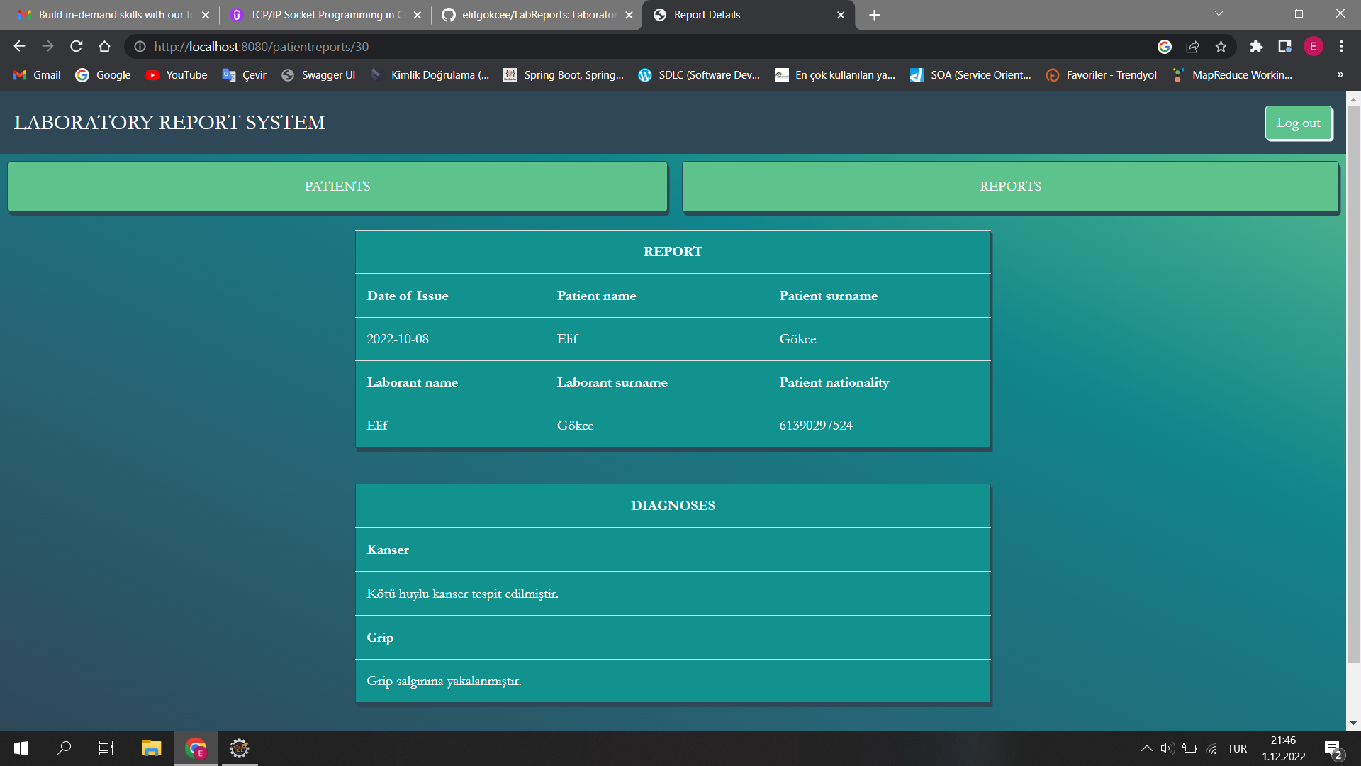 GitHub - elifgokcee/LabReports: Laboratory Report App