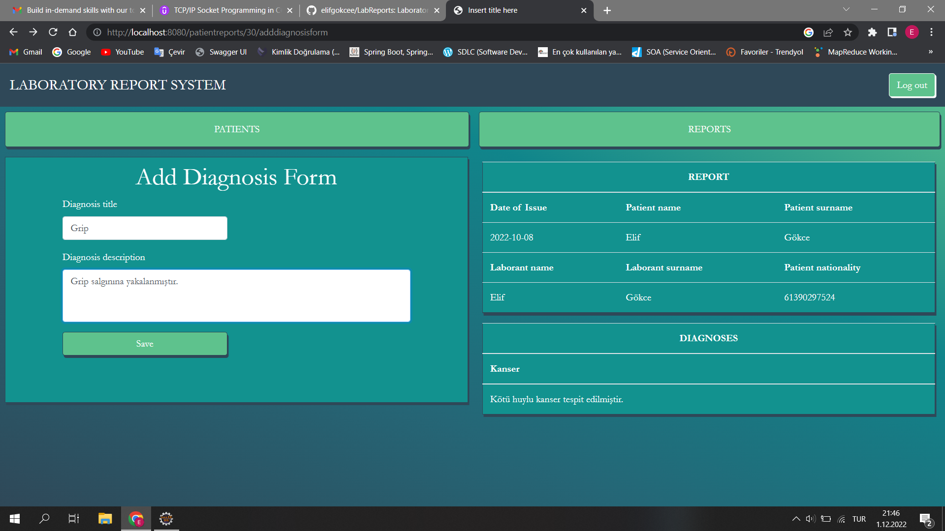 GitHub - elifgokcee/LabReports: Laboratory Report App