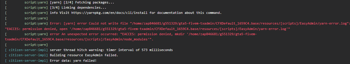 Yarn issue · Issue #680 · Blumlaut/EasyAdmin · GitHub