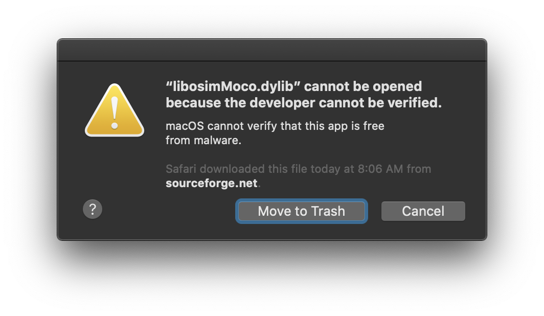 Binaries from sourceforge do not run on macOS Catalina (notarization) · Issue #495 · opensim-org ...