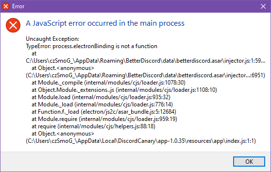 Canary discord issue · Issue #158 · BetterDiscord/Installer · GitHub