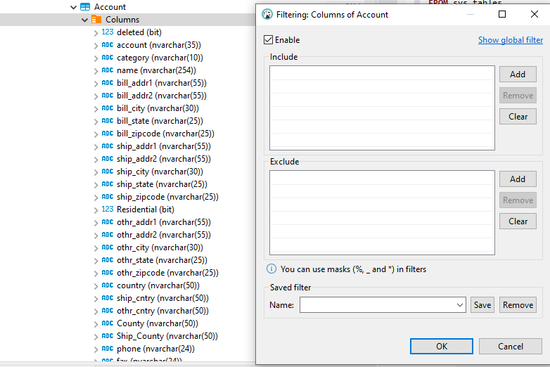Filtering the column names in the navigation pane · dbeaver · Discussion #21408 · GitHub