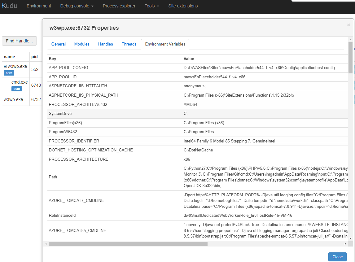 Adding Environment Variable In Applicationhostxdt Doesnt Work With Azure Function Main Process