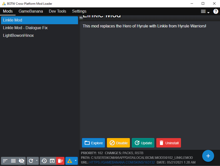 BCML graphicsPack folder ended up in wrong spot · Issue #154 · NiceneNerd/BCML · GitHub