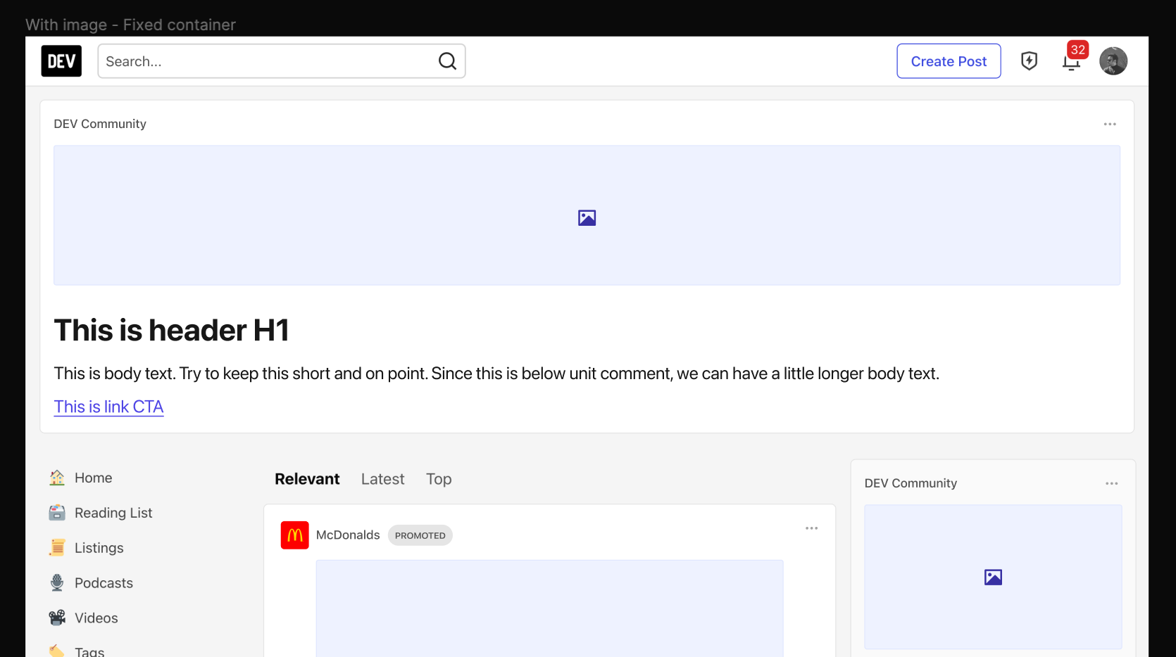 Support Hero Billboard placement · Issue #19258 · forem/forem · GitHub