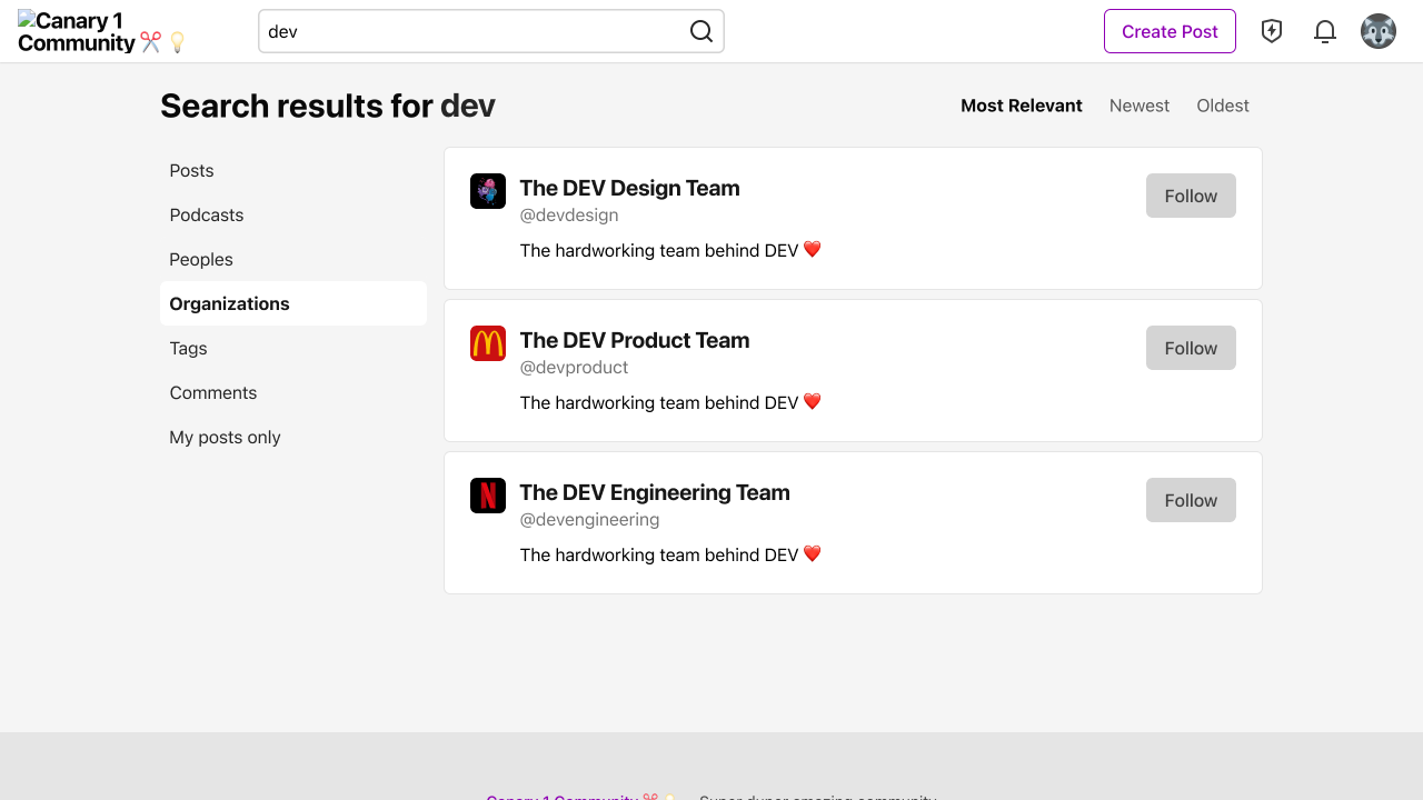 Add filter for organizations in /search · Issue #19364 · forem/forem · GitHub