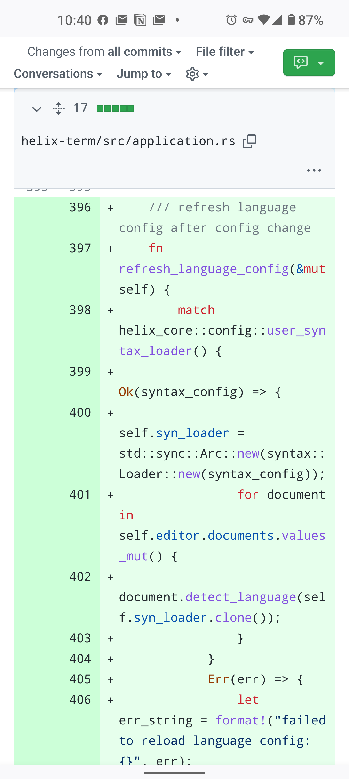 Soft wrapping on mobile web site diff view · community · Discussion #42564 · GitHub