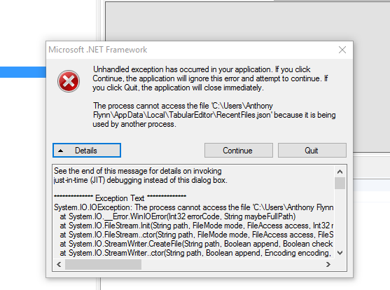 Multiple instances of Tabular Editor being open at once causes error when closing · Issue #139 ...