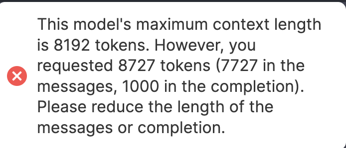 Maximum Context Length Reached, now what? · Issue #386 · mckaywrigley/chatbot-ui · GitHub