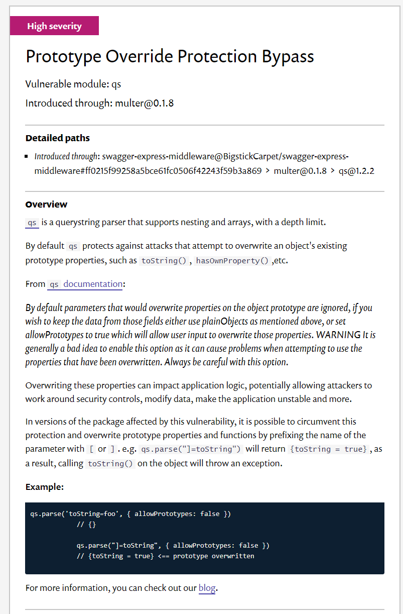 old version of multer is a security risk · Issue #98 · APIDevTools/swagger-express-middleware ...