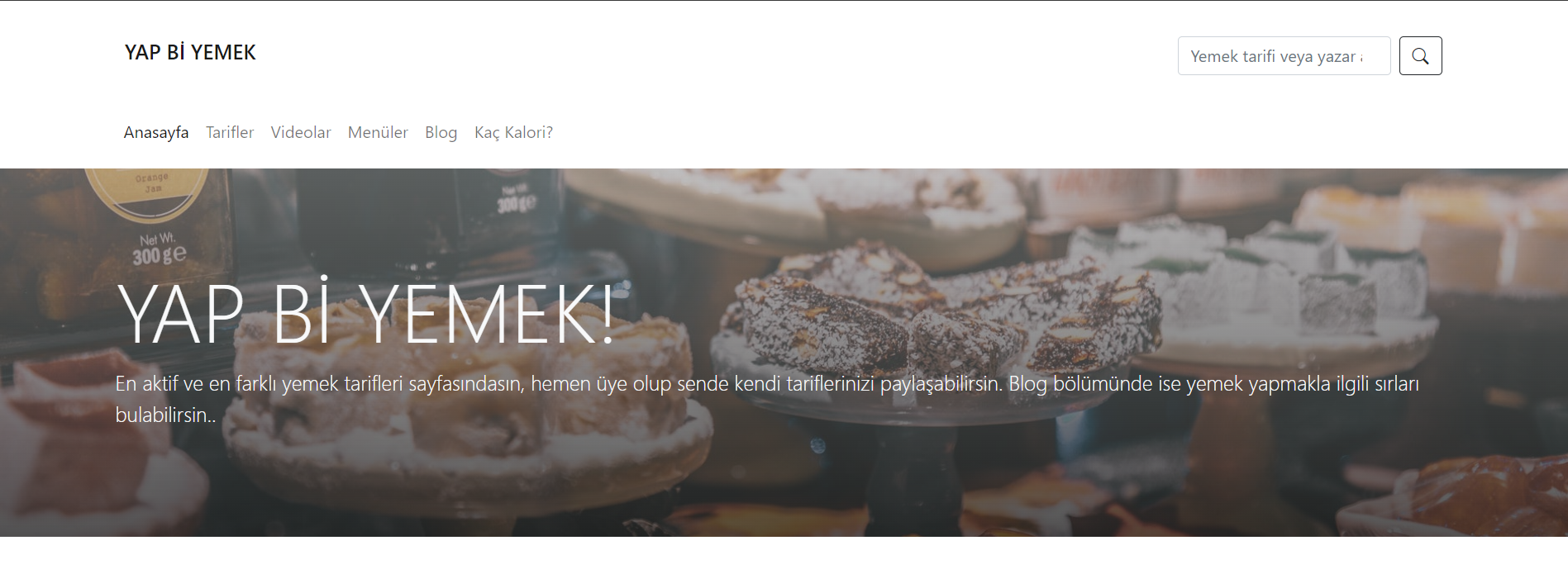 GitHub - ebruturkmen/yap-bi-yemek: This site is a work I did with bootstrap.
