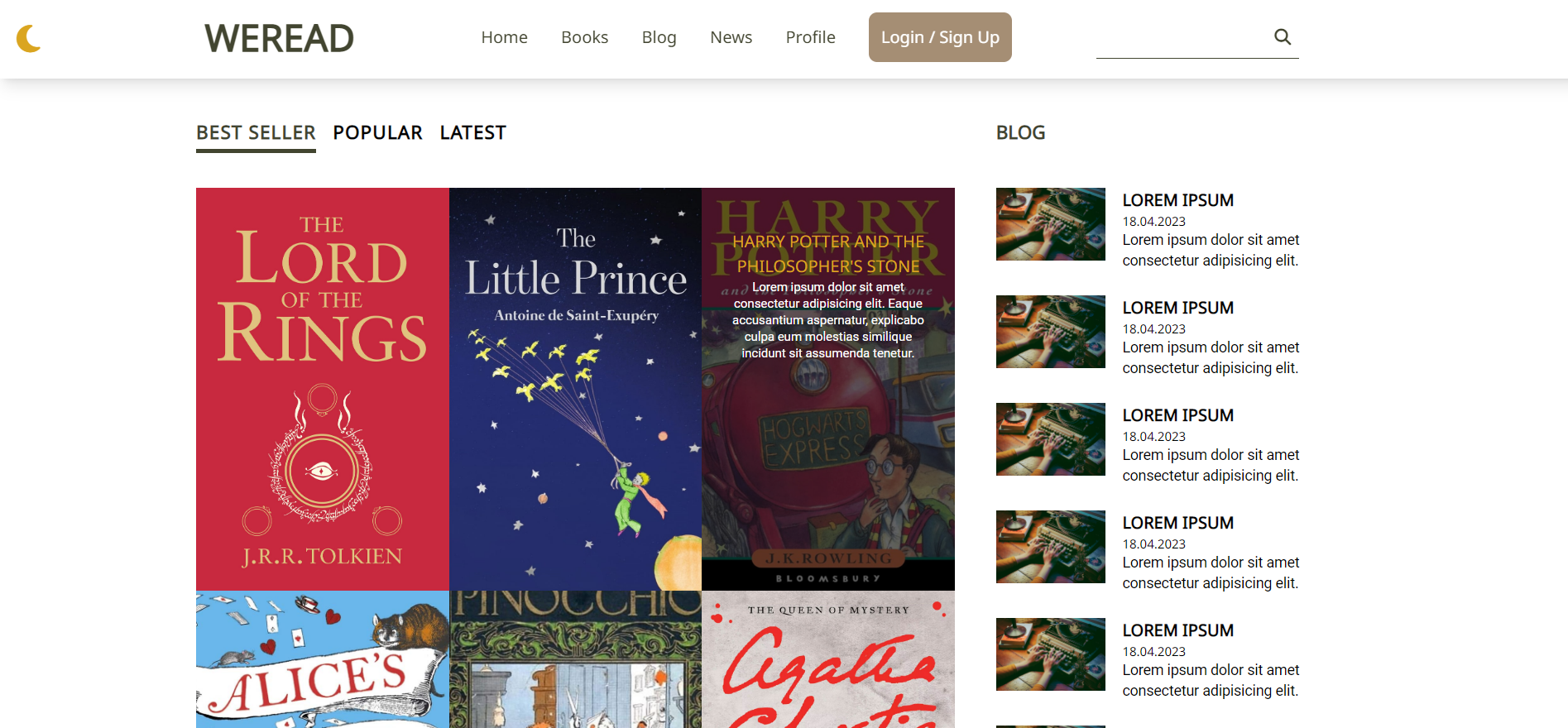 GitHub - ebruturkmen/weread: This is a book website and was made using Tailwind CSS.