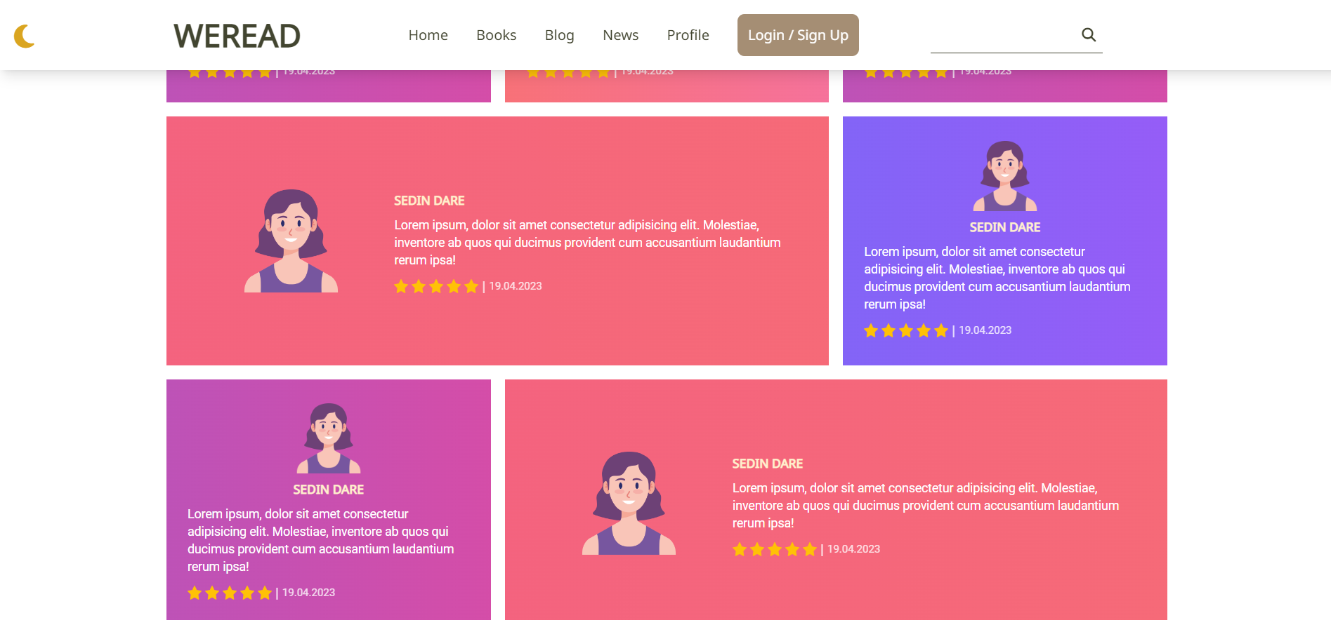 GitHub - ebruturkmen/weread: This is a book website and was made using Tailwind CSS.