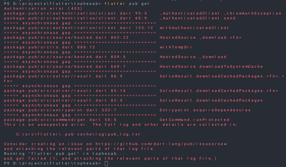 Authentication error (403) · Issue #3726 · dart-lang/pub · GitHub