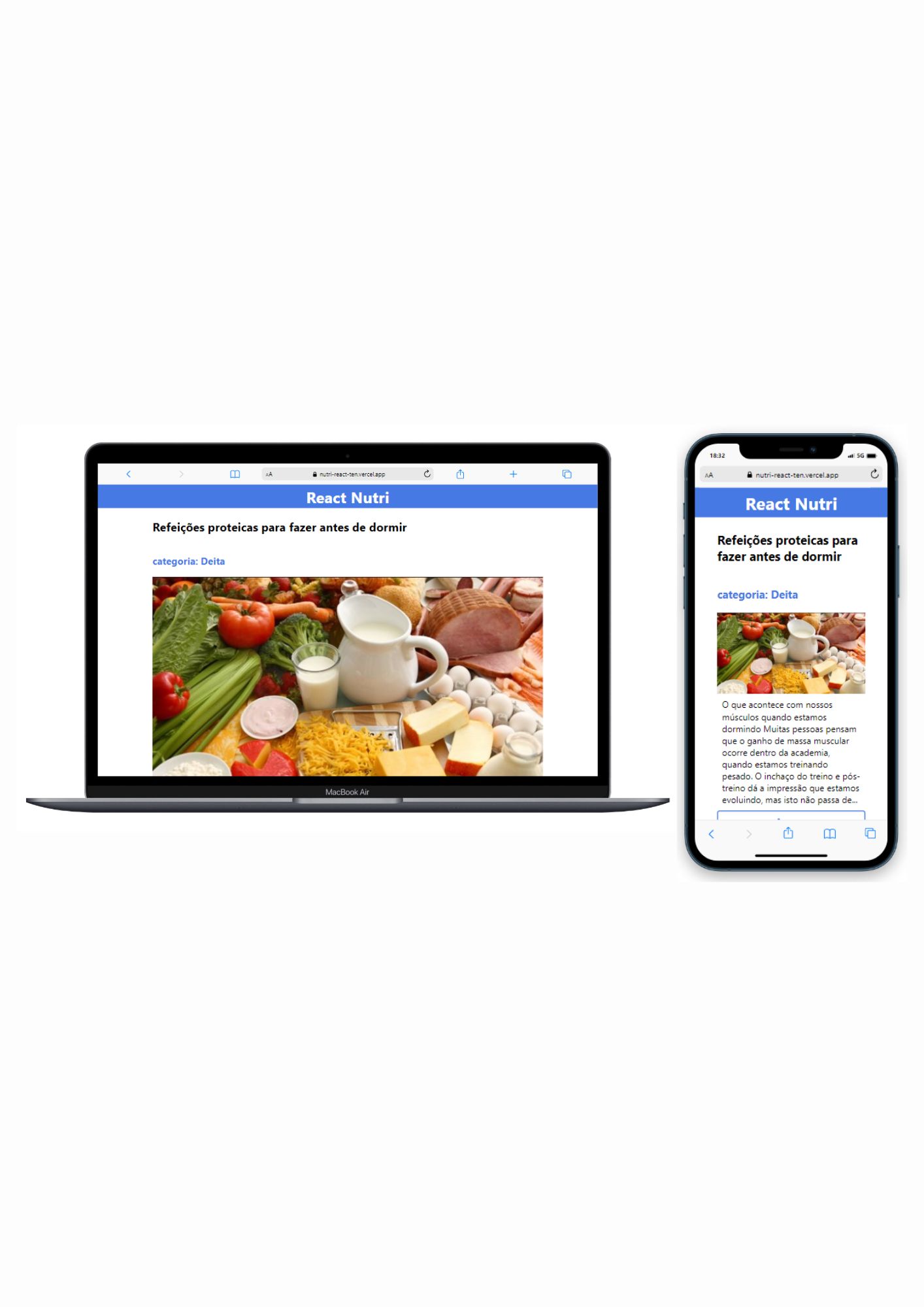 GitHub - ruannysil/nutri-react: blog criado com o principio de treianr ...